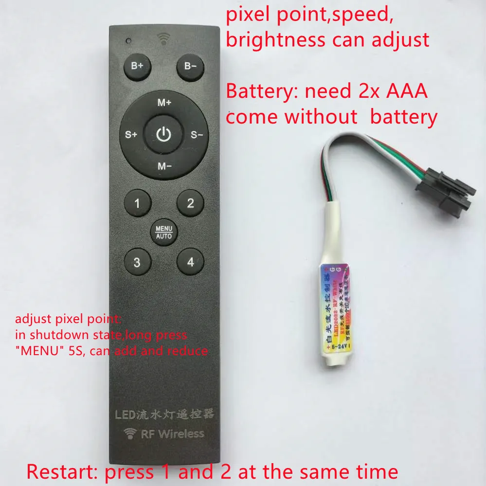 DC 5V-24V 3-Key Mini LED Controller for Single Color White/Warm White ...