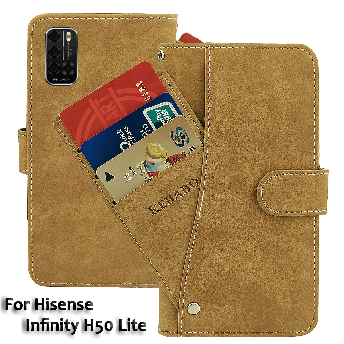 Vintage Leather Wallet Case for Hisense Infinity H50 Lite 6.55 in Flip ...