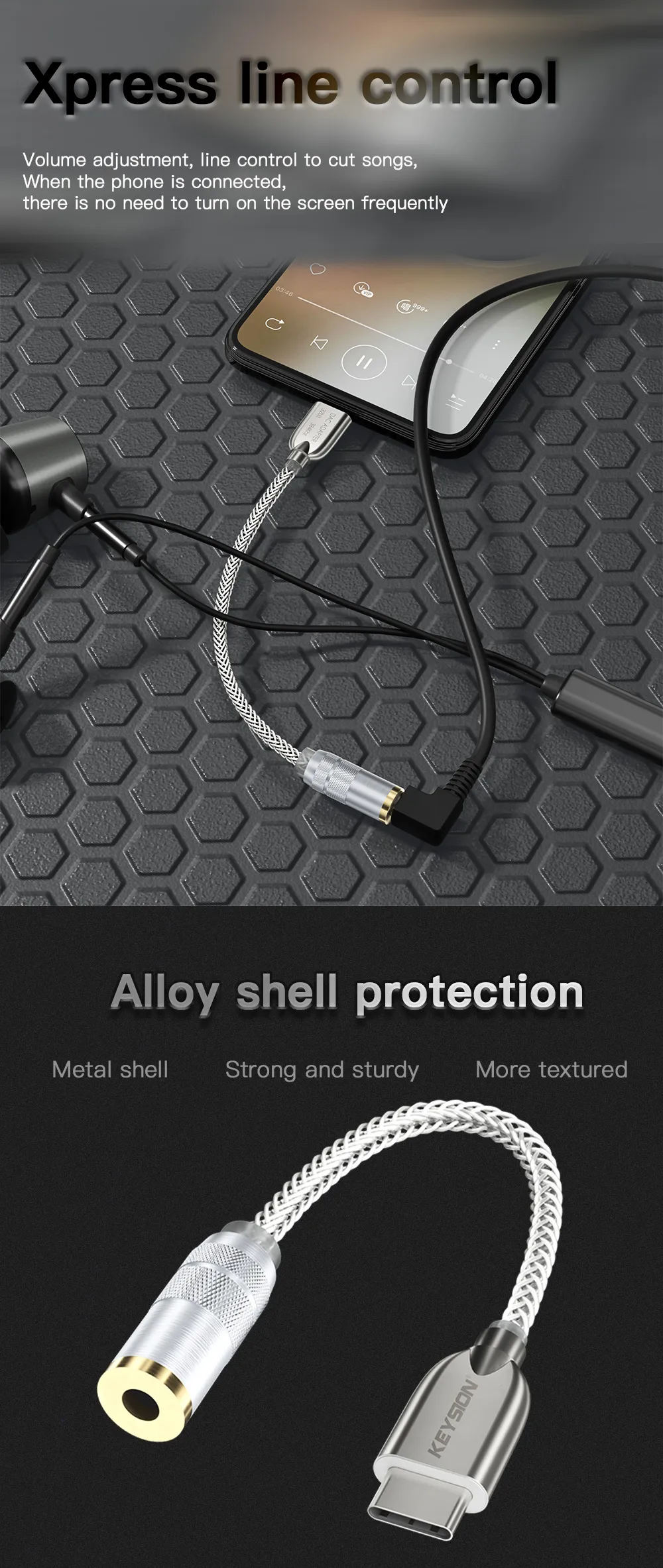 KEYSION Hi-Fi DAC headphones earphones Decoder with USB Type C ...