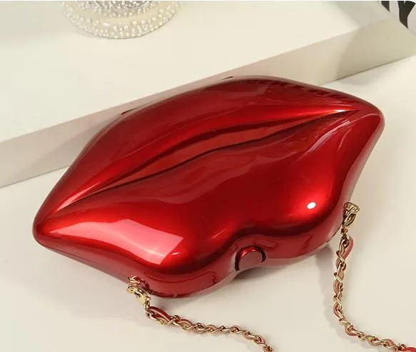 Women Red Lips Acrylic Clutch Bag High Quality... From Voguecollections ...