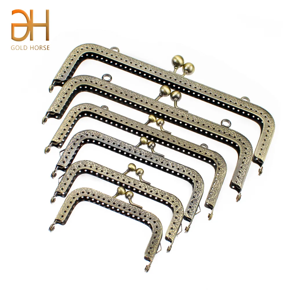 Bronze Rectangle Craft Clasp for Embossing Kiss Lock Purse Handbag ...