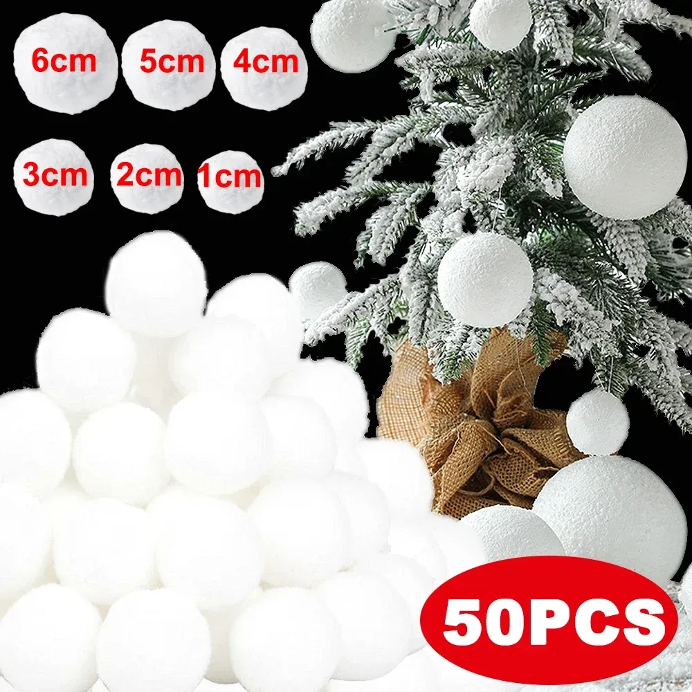 DHgate.com:100PCS Soft White Snowball Fur Balls for Xmas Tree Décor ...