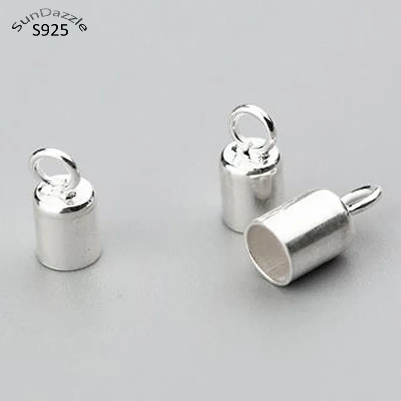Genuine 925 Sterling Silver End Connector Bead End Caps for Leather ...