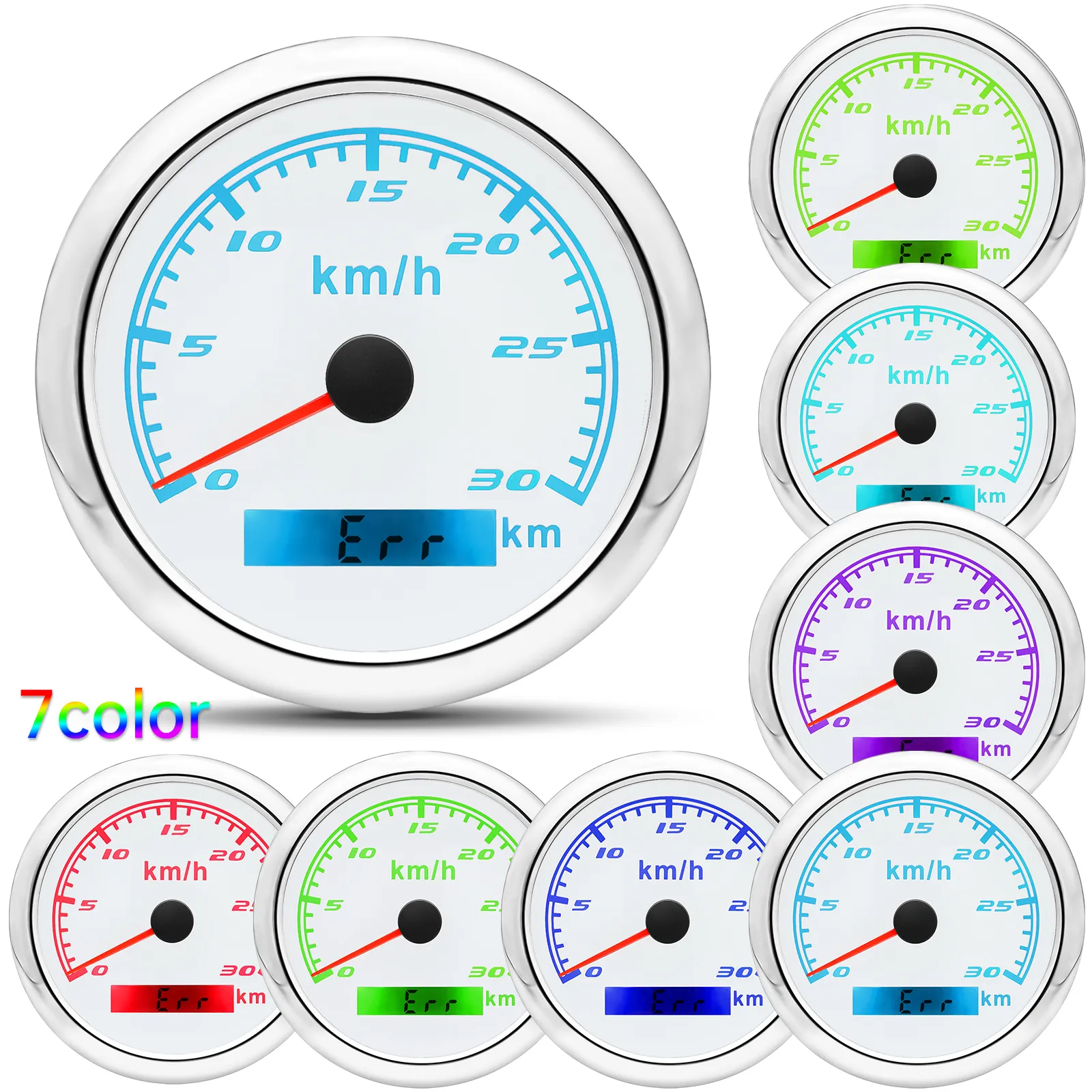 DHgate.com:7-Color Backlight Waterproof Motorcycle Speedometer Gauge ...