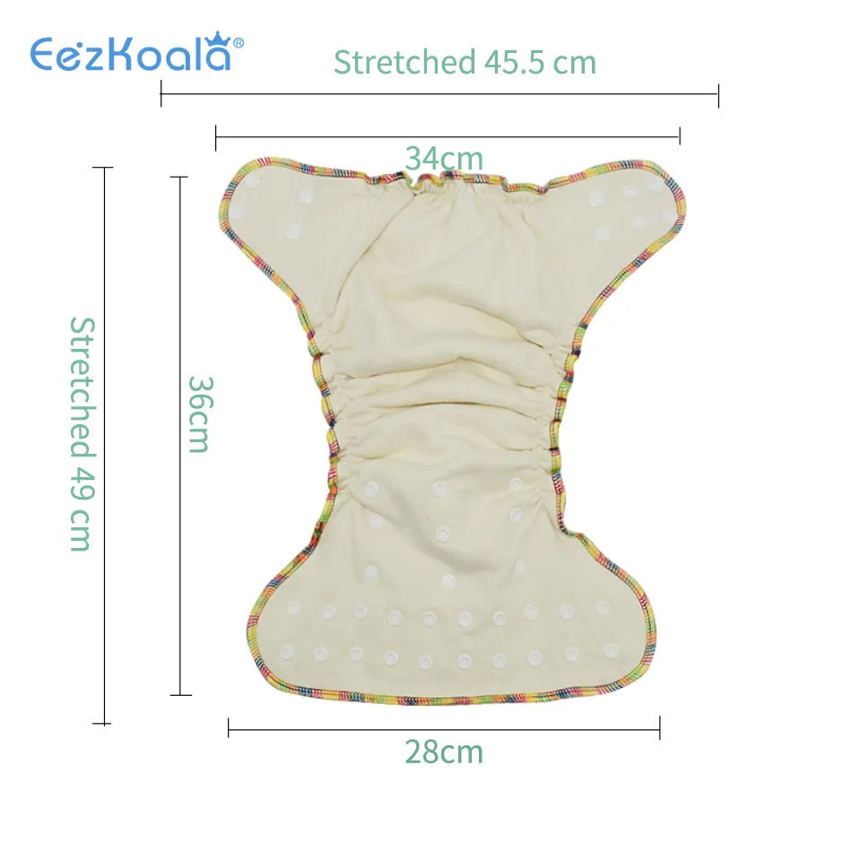 2-Pack EezKoala Eco-friendly Hemp Cloth Diapers with Snap Inserts ...