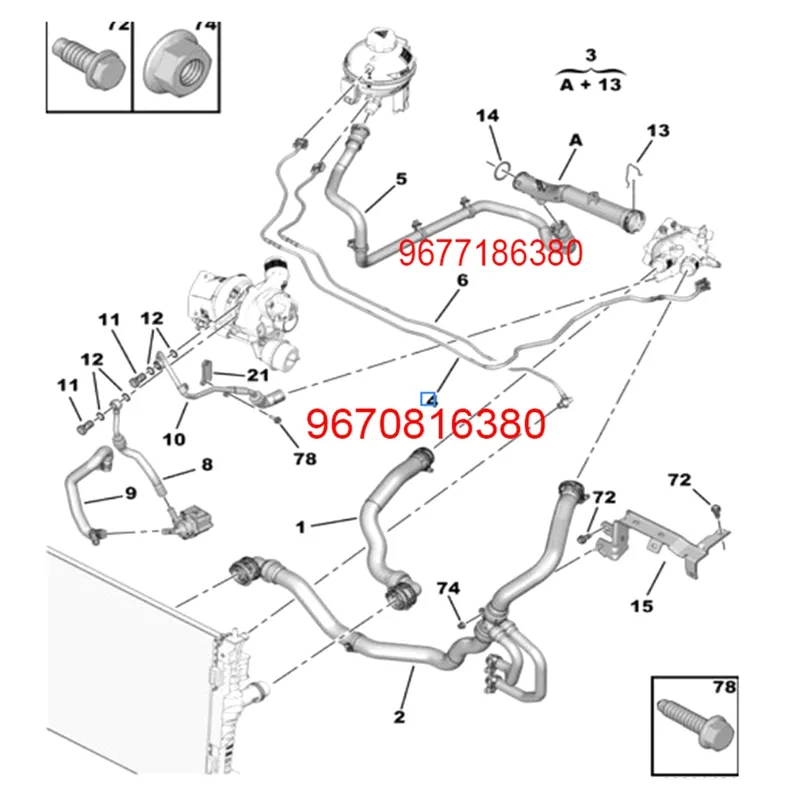 DHgate.com:New Peugeot Citroen Radiator Water Return Hose Replaces ...