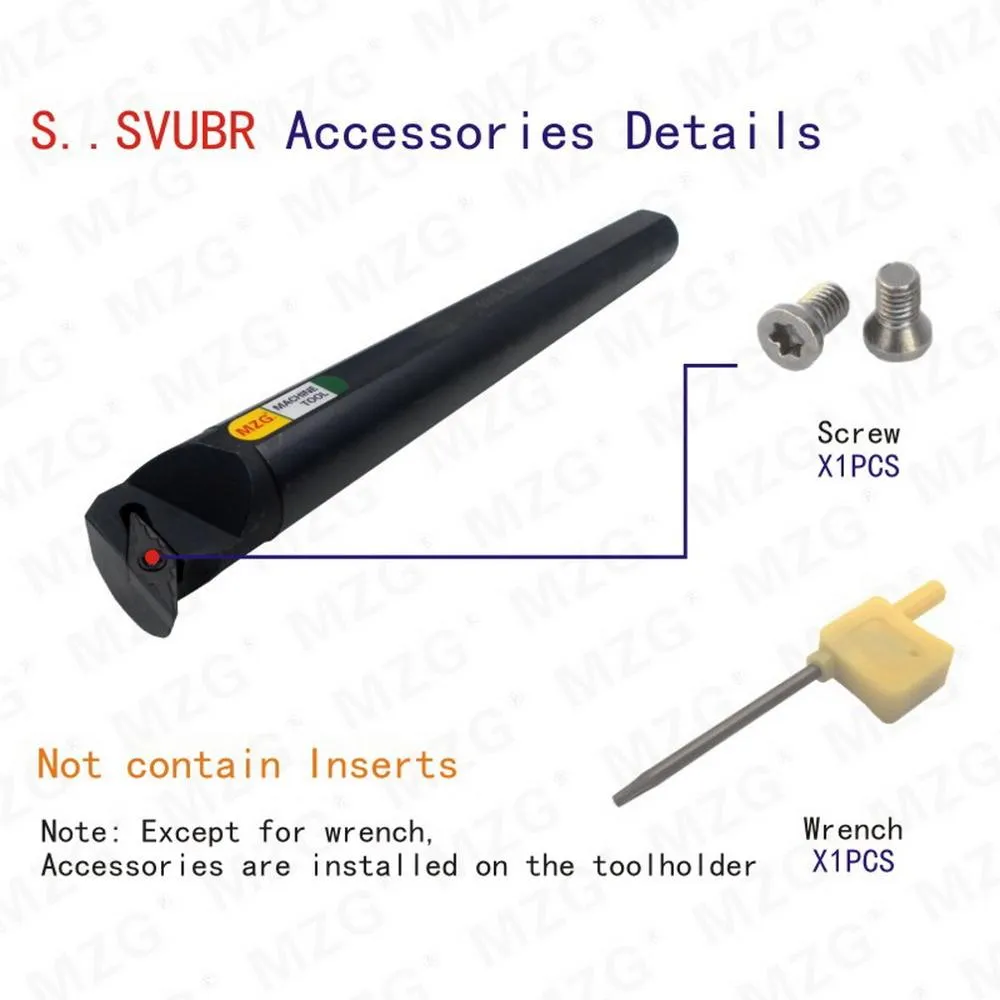 MOSASK SVUBR Boring Bar Lathe Set 16 mm 20 mm 25 mm Metal Cutter for ...
