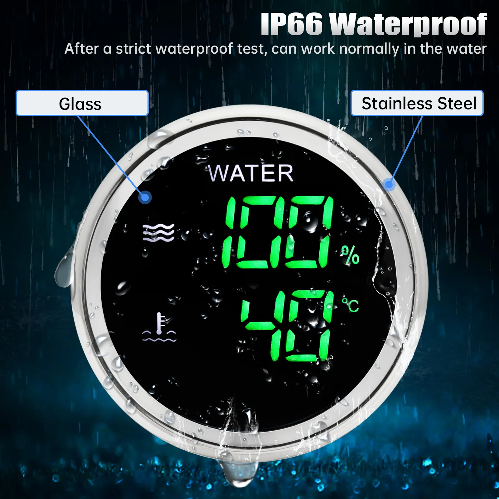 DHgate.com:52mm Dual LED Water Level and Temperature Gauge with Alarm ...