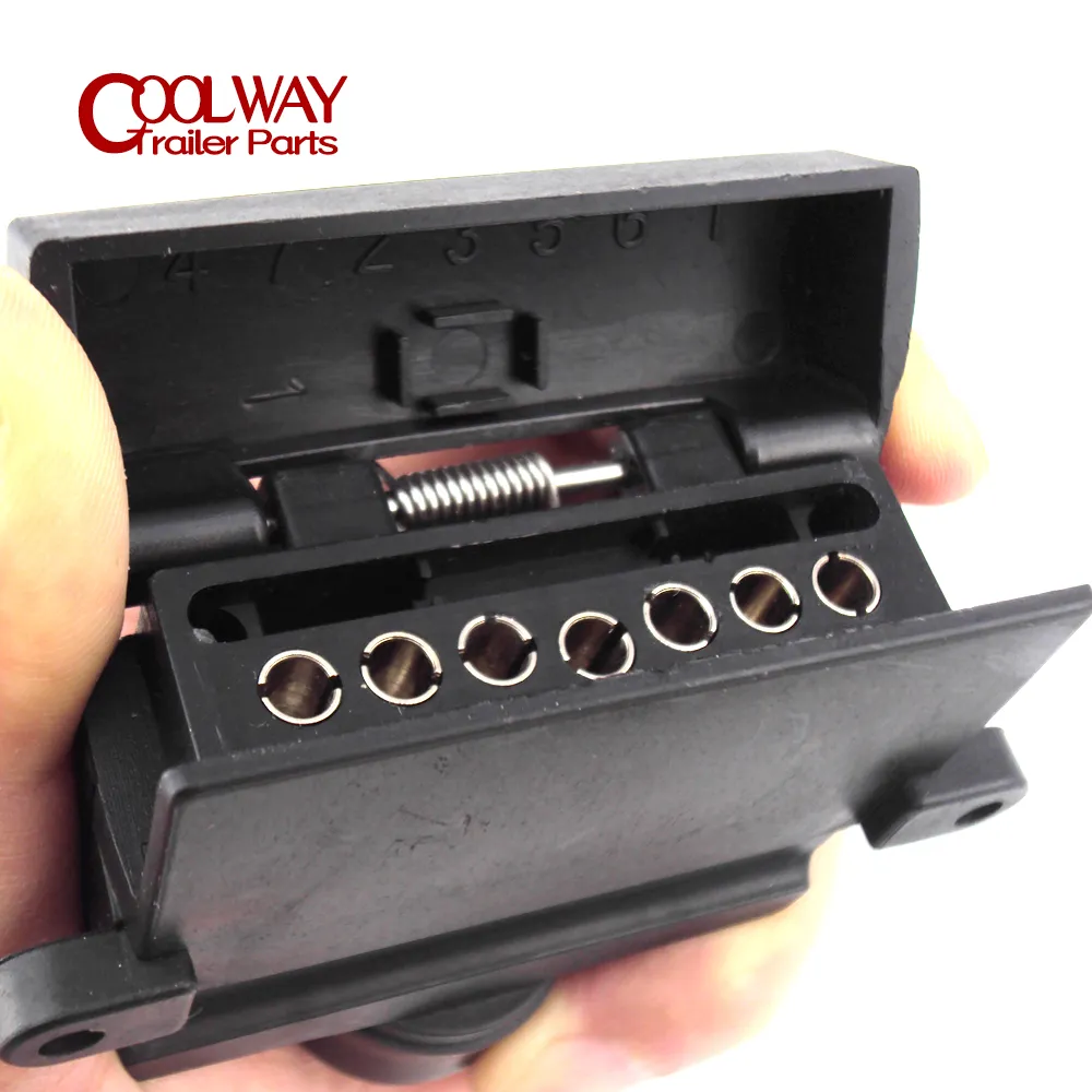 Trailer 7 Pin Flat Male Female Plug Socket Connector Motorhome Car Auto ...