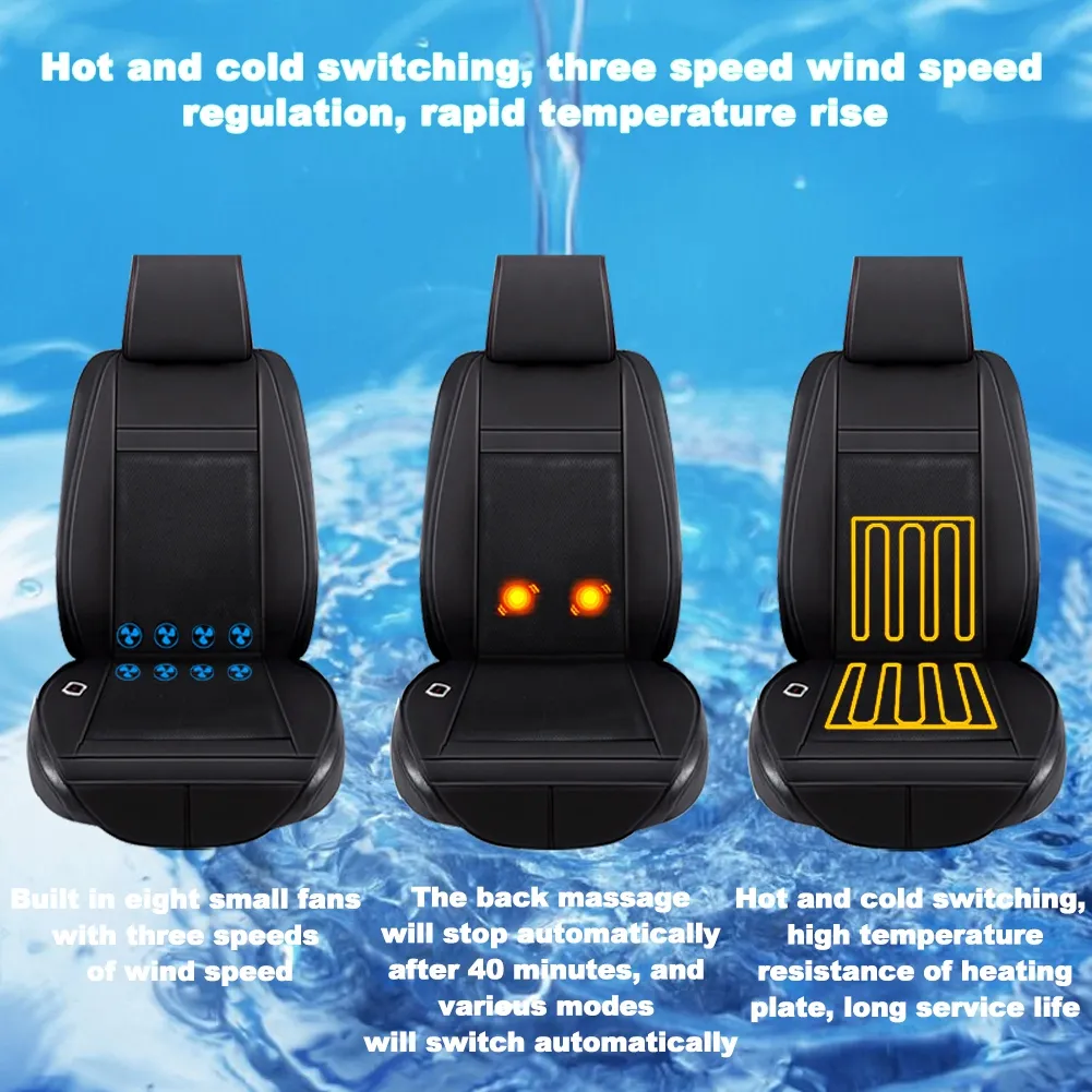 3 Functions 12V Car Heater Seat Covers With Waist Vibrating Massage ...
