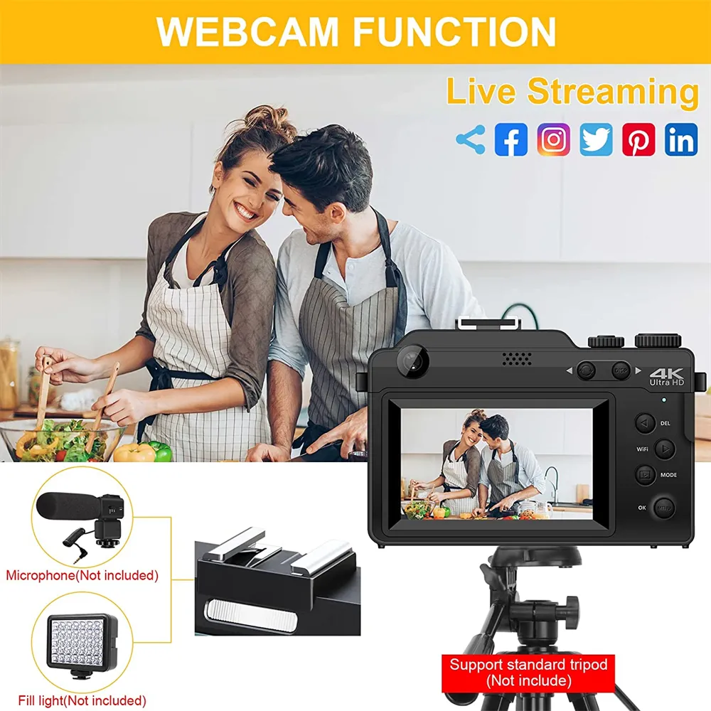 Dual Lens Camera 48MP Digital Camera For Photography & Livestreaming ...