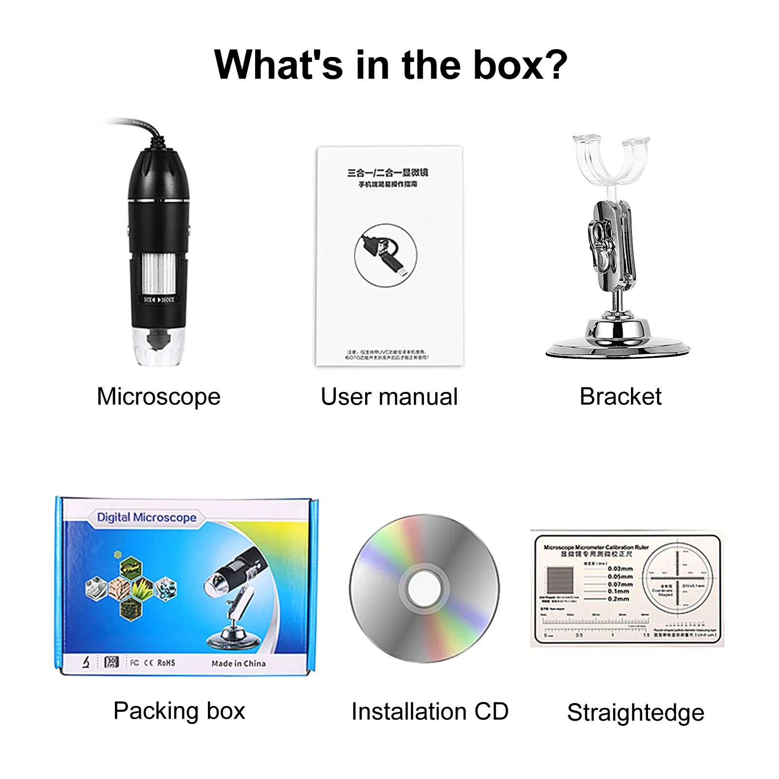 DHgate.com:500-1600X USB Digital Microscope with LED Professional 3-in ...
