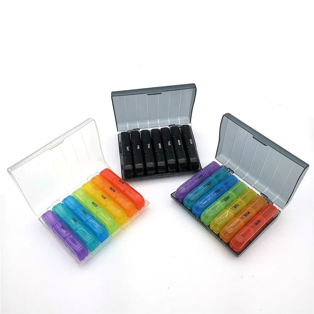 21 Compartments Portable Weekly Pill Organizer - 3 Times a Day, Large ...
