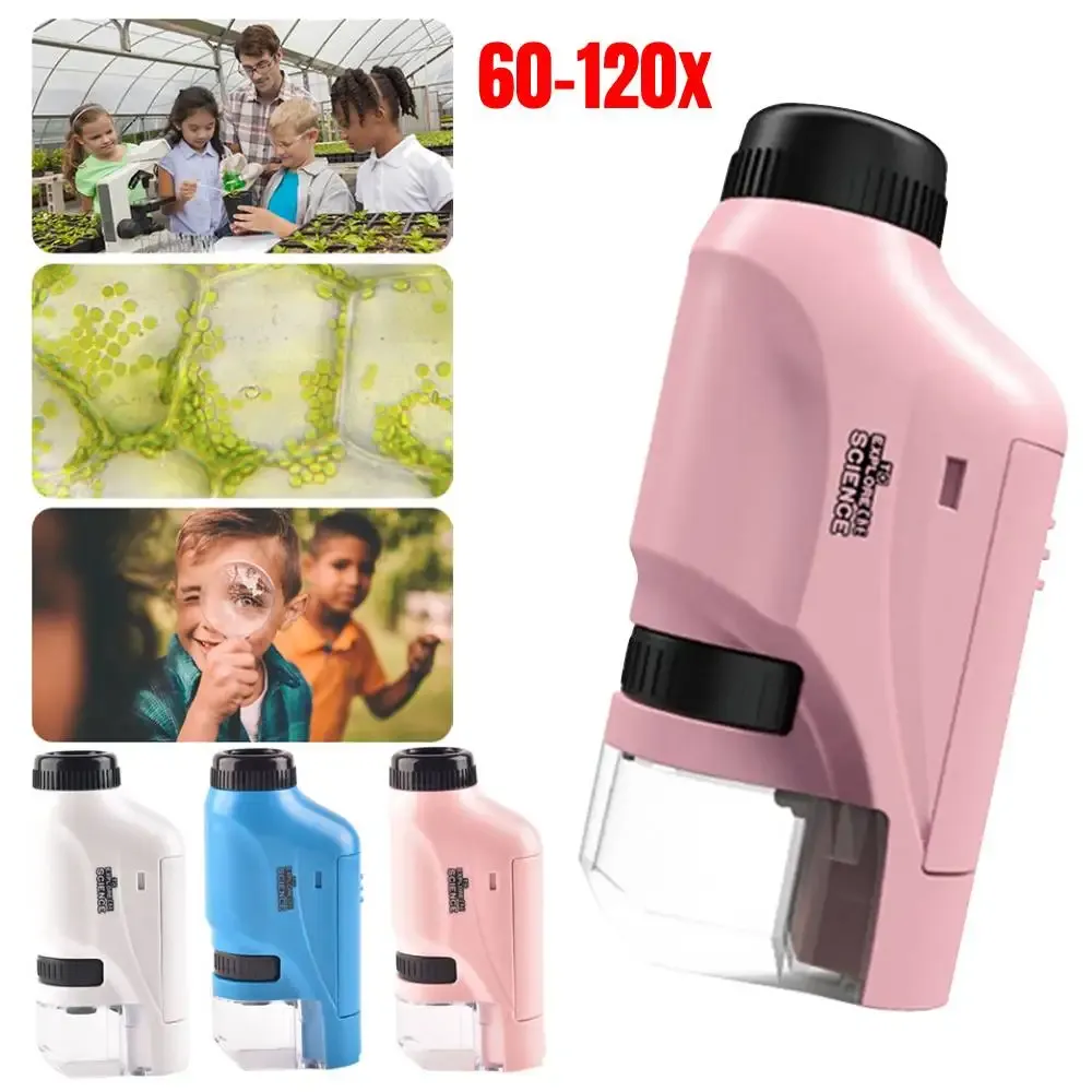 Pocket-Sized Exploration: 60-120x Mini Microscope Kit for Young ...
