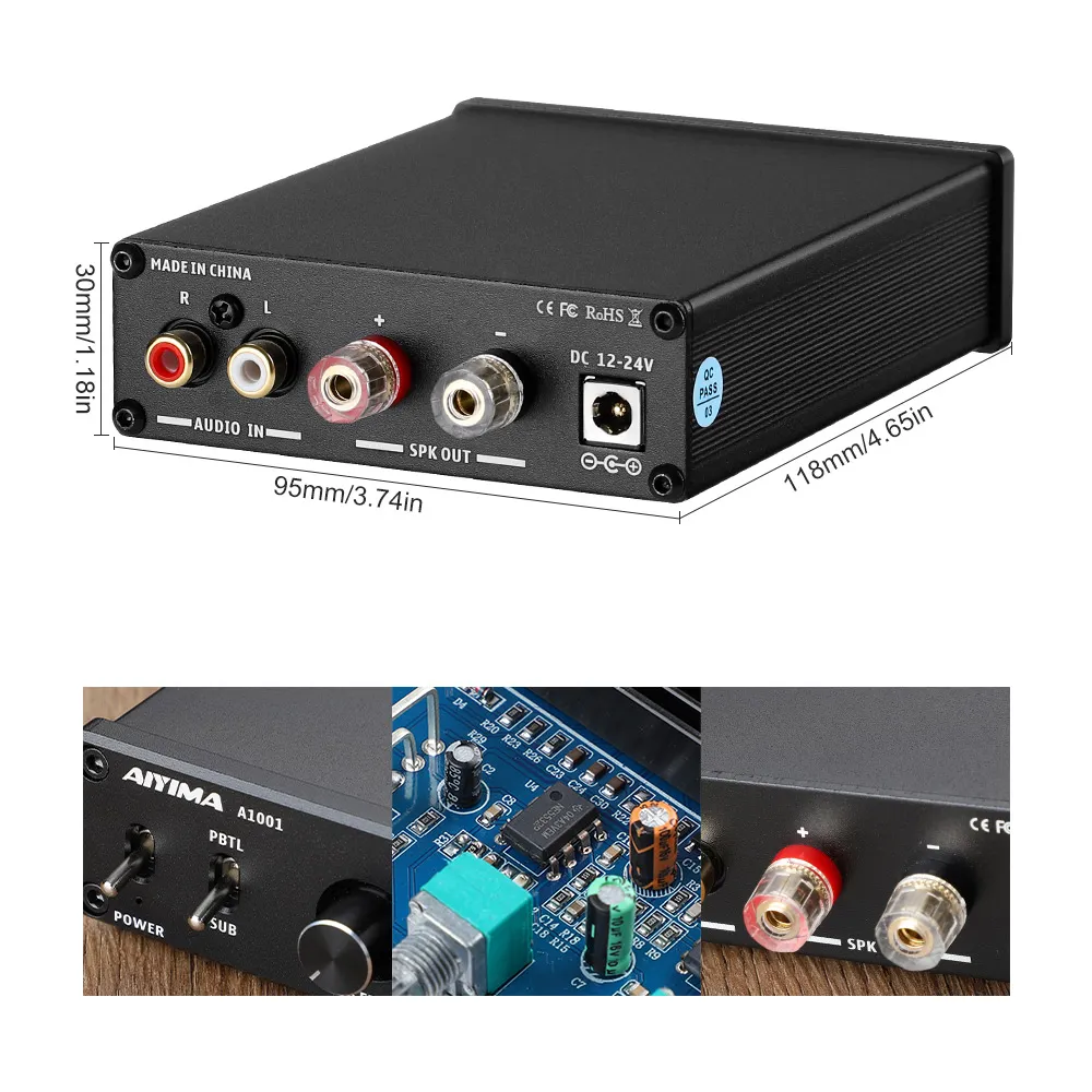 AIYIMA D03 Class D Power Amplifier Module TPA3116D2 Mono Subwoofer Amplifier Board 100W Digital ...