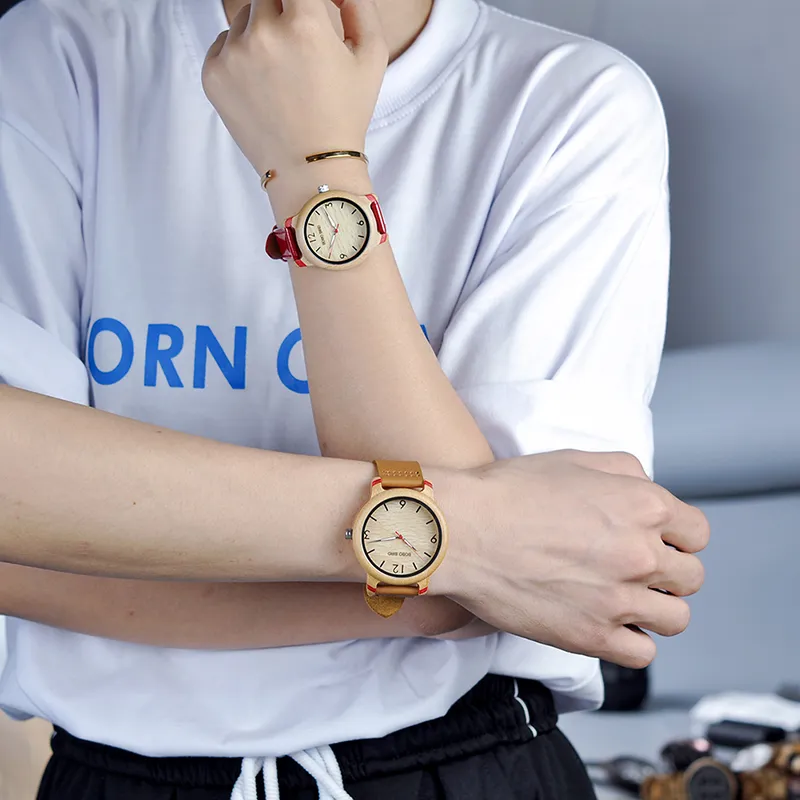 BOBO BIRD Bamboo Wooden Watch for Women Analog Quartz Casual Wristwatch ...