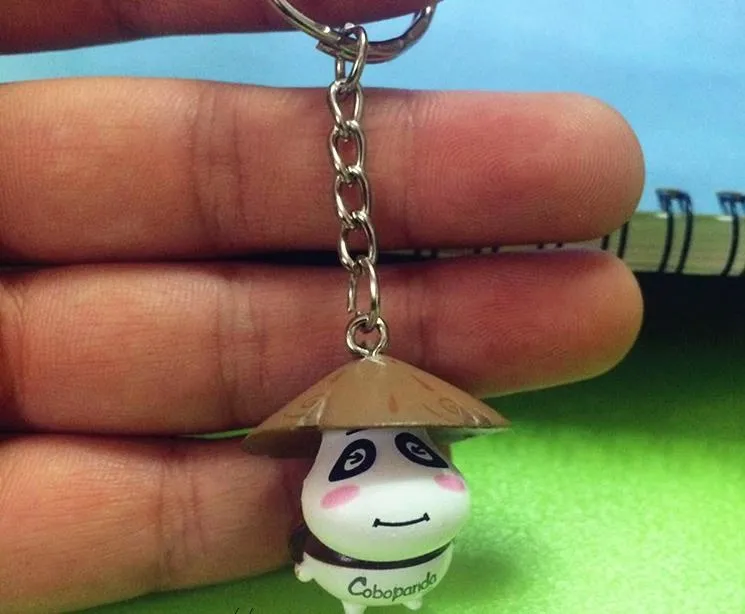 Panda Keychain Plush Red Panda Pendant Figure Cute Bag Car Key Ring ...