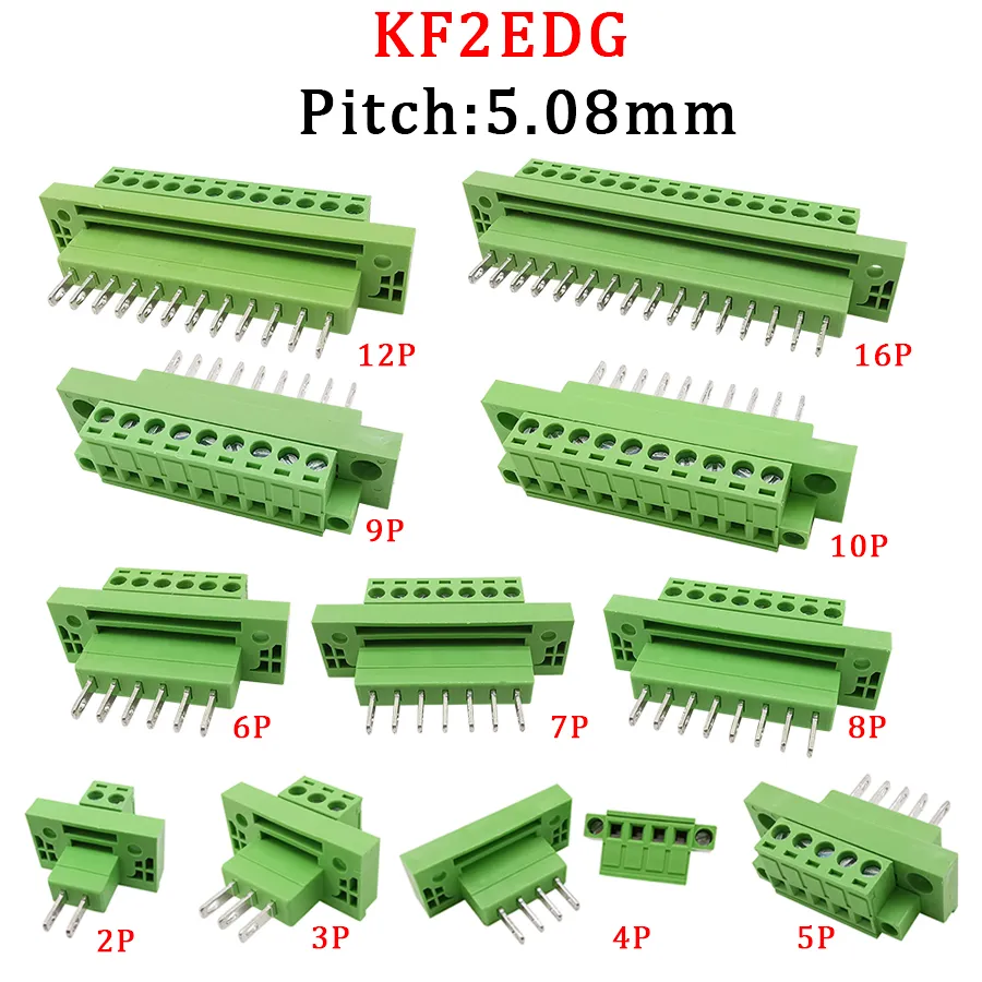 2 16Pin KF2EDGWB Pluggable Screw Terminal Block, 5.08mm Pitch Bulkhead ...