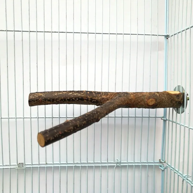 Bird Toys Natural Log Tree Fork Birdcage Bifurcated Station Stand ...