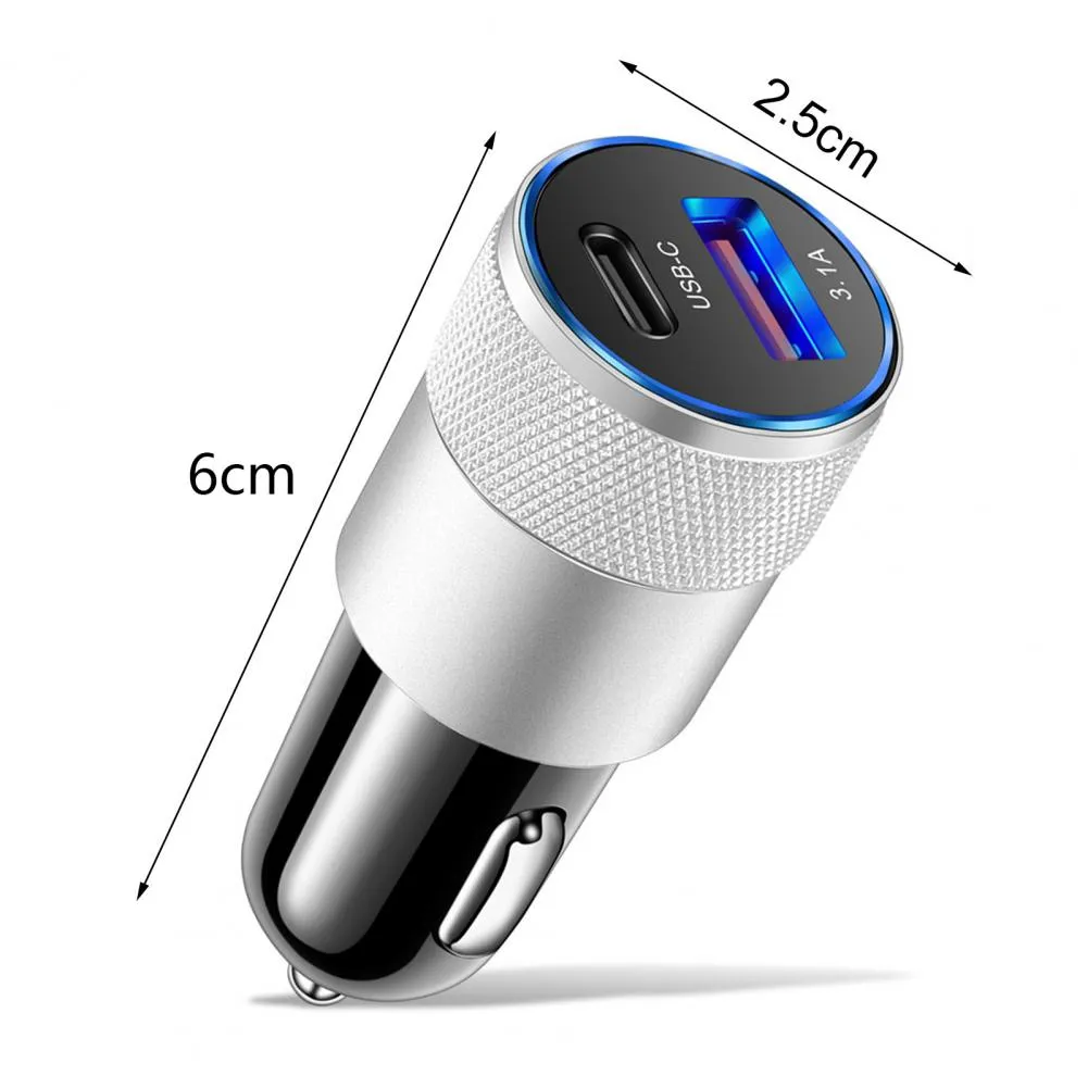 Usb C Car Adapter, Car Charger Portable: Dual Port Vehicle Charger ...