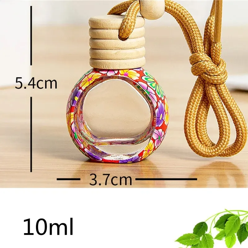 10-10ml Glass Essential Oil Diffuser Car Perfume Bottle DIY Hanging ...
