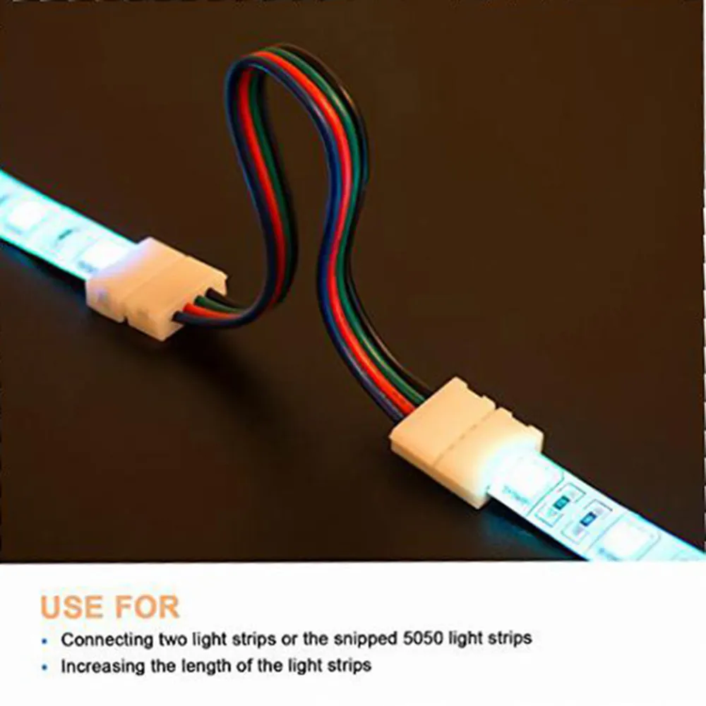 DHgate.com:T-Shaped 10mm 4-Pin LED Light Strip Connectors (Pack of 10 ...
