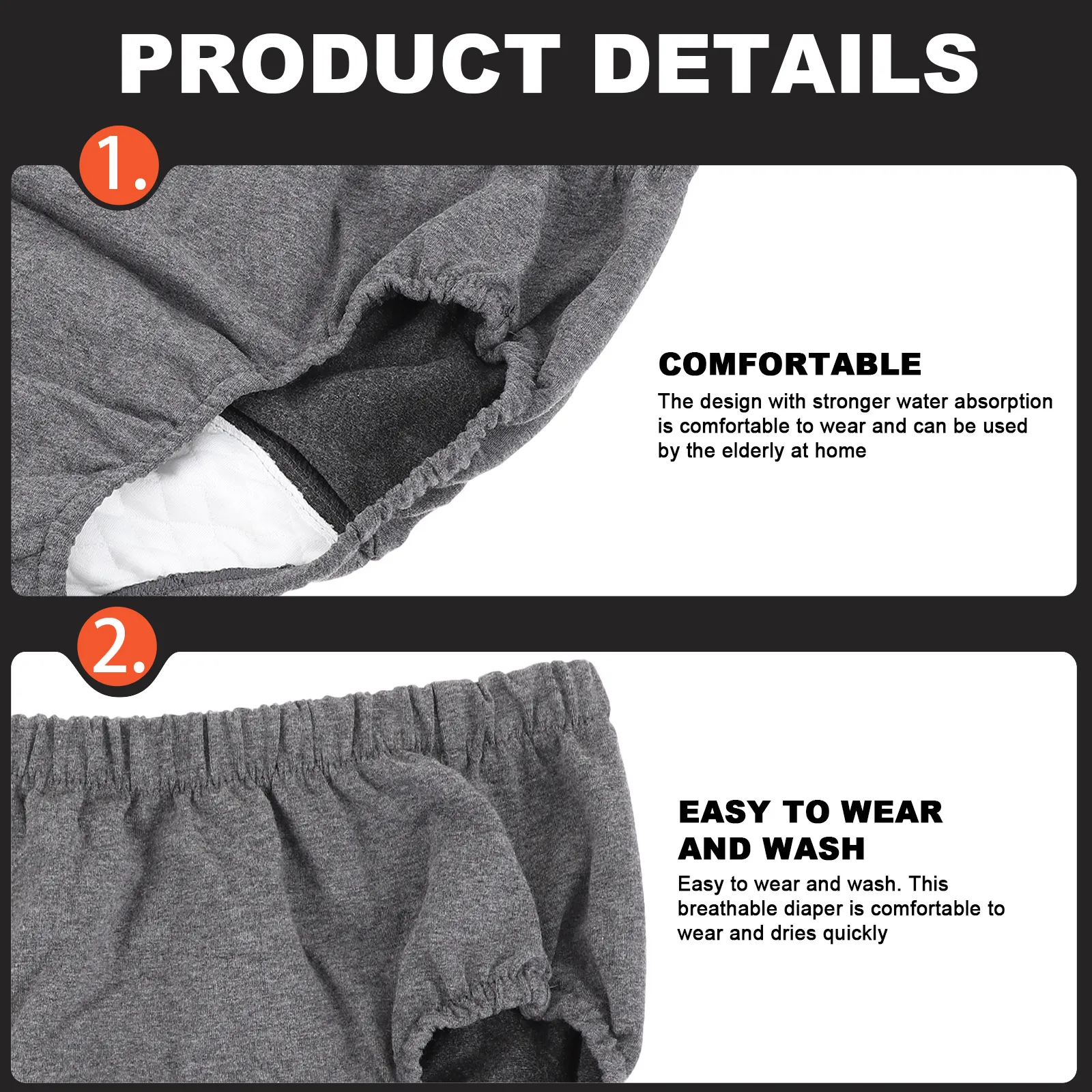 Adult Cloth Diaper Pant Style Protective Underwear, Washable And ...