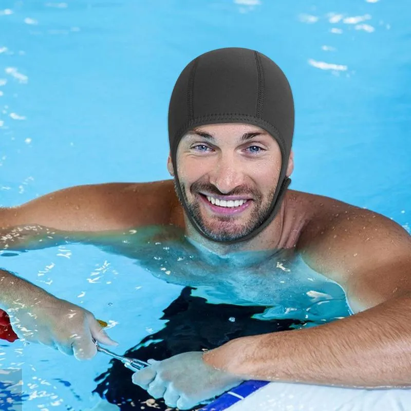 Swimming Hat 2.5mm Neoprene Thermal Swim Head Cover for Cold Water ...