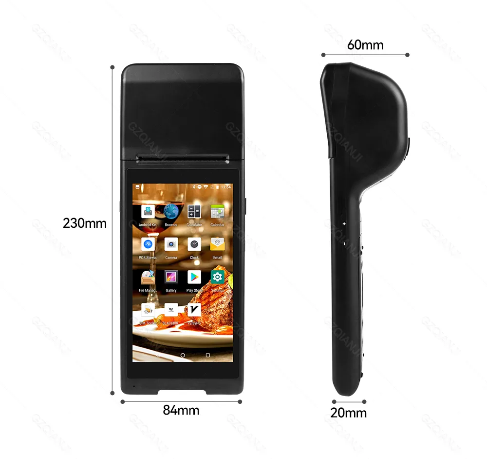 Android 8.1 Handheld POS PDA Mini Machine with Built-in 58mm Thermal ...