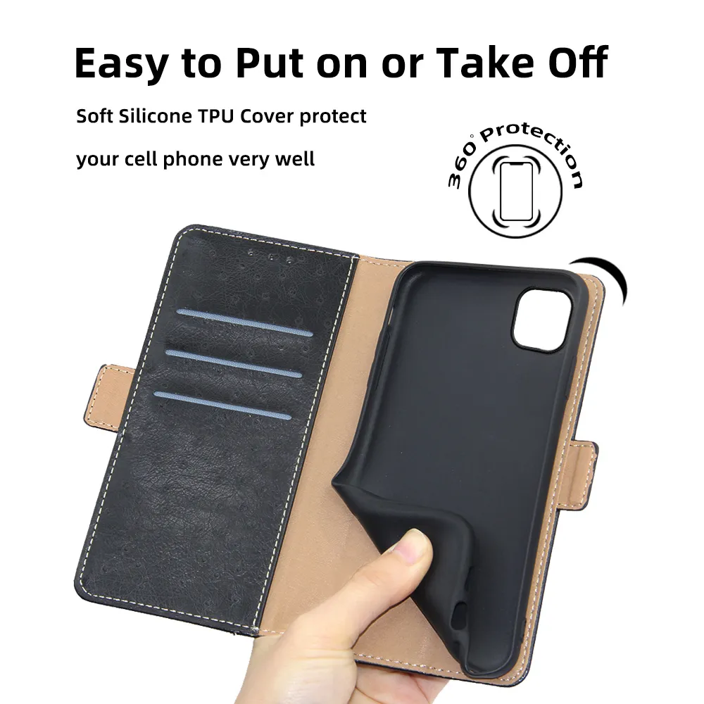 Luxury Grain Leather Wallet Case with Magnetic Flip Cover for Ulefone ...