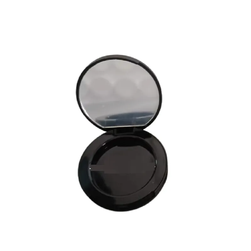 40mm Matte Black Mini Round Powder Compact Case - Empty Plastic ...