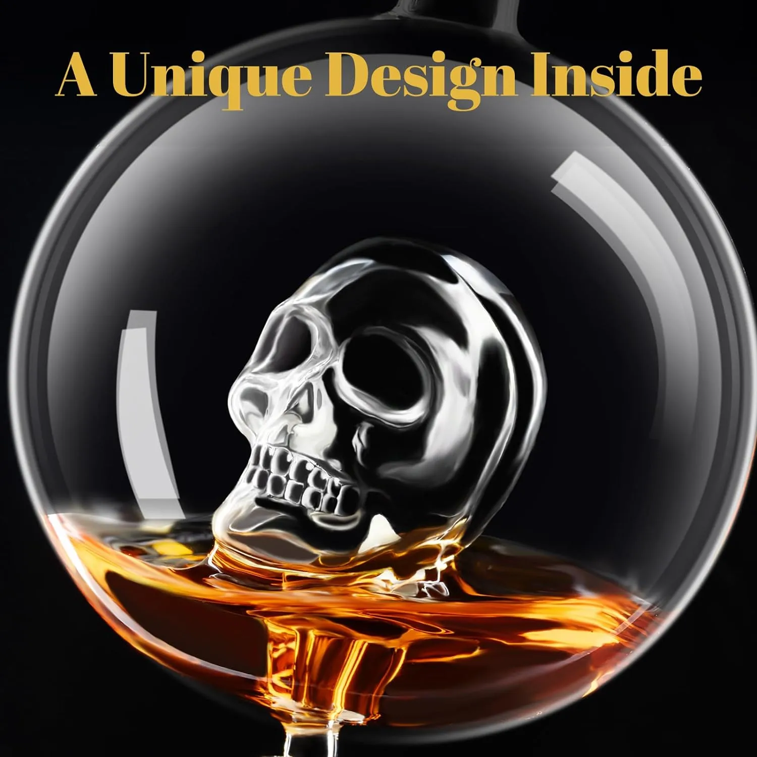 Skull-Shaped Glassware Set: Gothic Decor Whiskey Decanter with Cups for ...