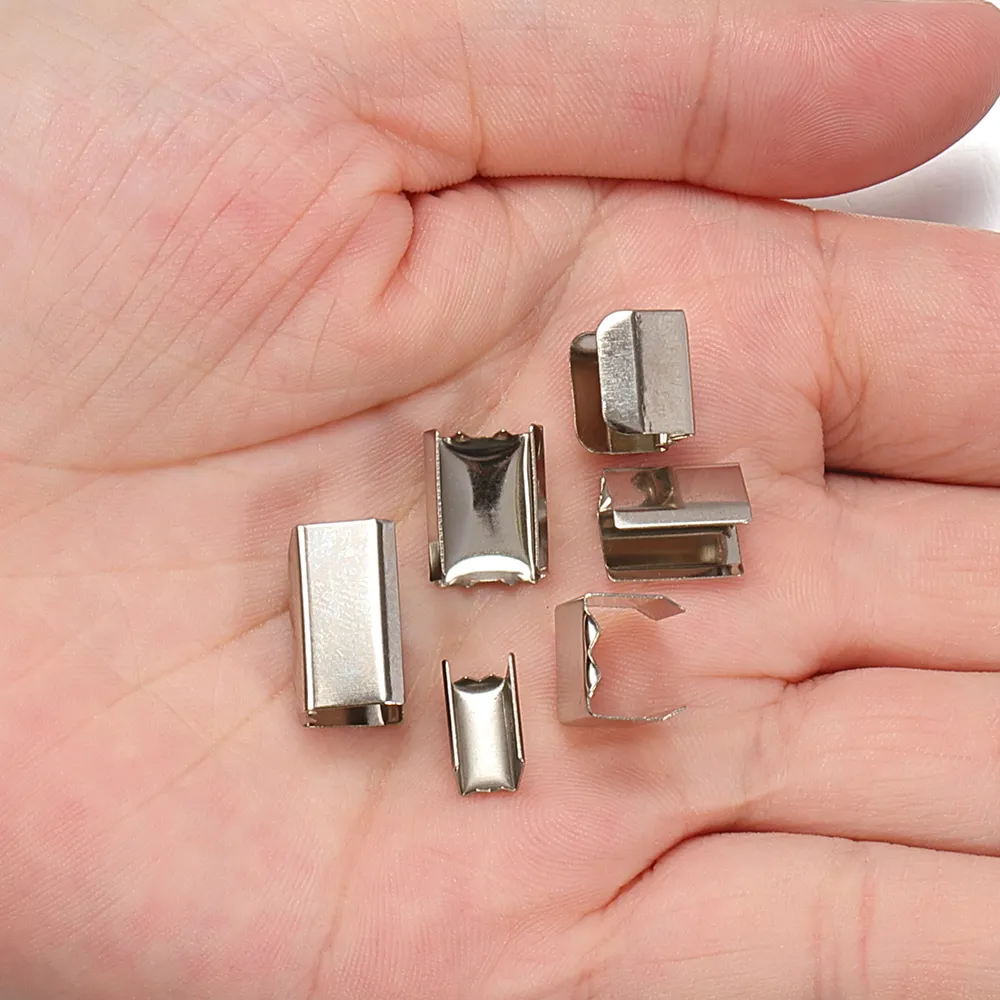 Crimp Ends for Bracelets: Metal Cord Clips, 5x10mm Fastener Crimp Clasp ...