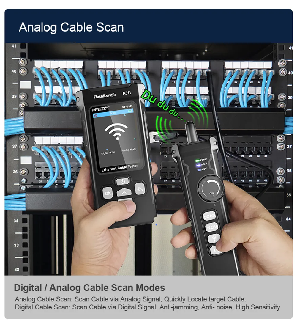 Network Cable Tester Tracker with Ping/PoE - Noyafa NF-8506 LCD Display ...