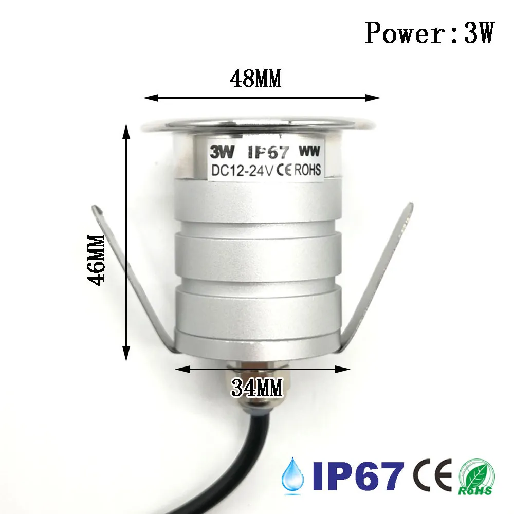 DHgate.com:IP67 Waterproof 3W DC12V-24V LED Underground Lights, Outdoor ...
