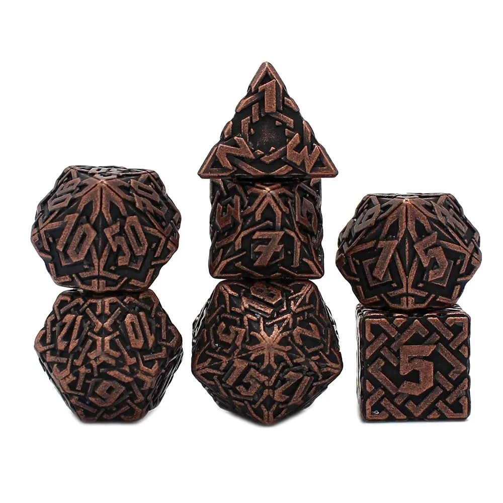DHgate.com:7-Piece Durable Metal Polyhedral Dice Set with Celtic Knot Design for Tabletop Role ...