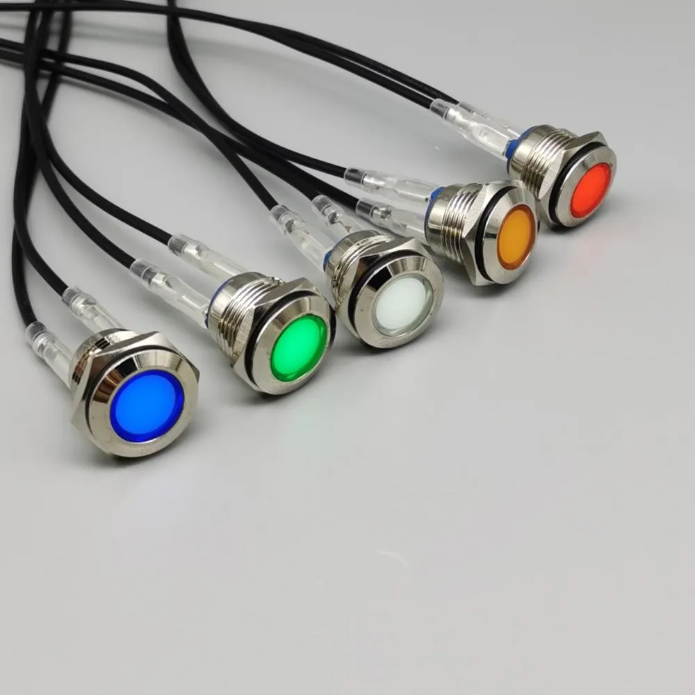 Waterproof LED Screw-Mount Signal Indicator Light - Metal, 16mm, 3-6V ...