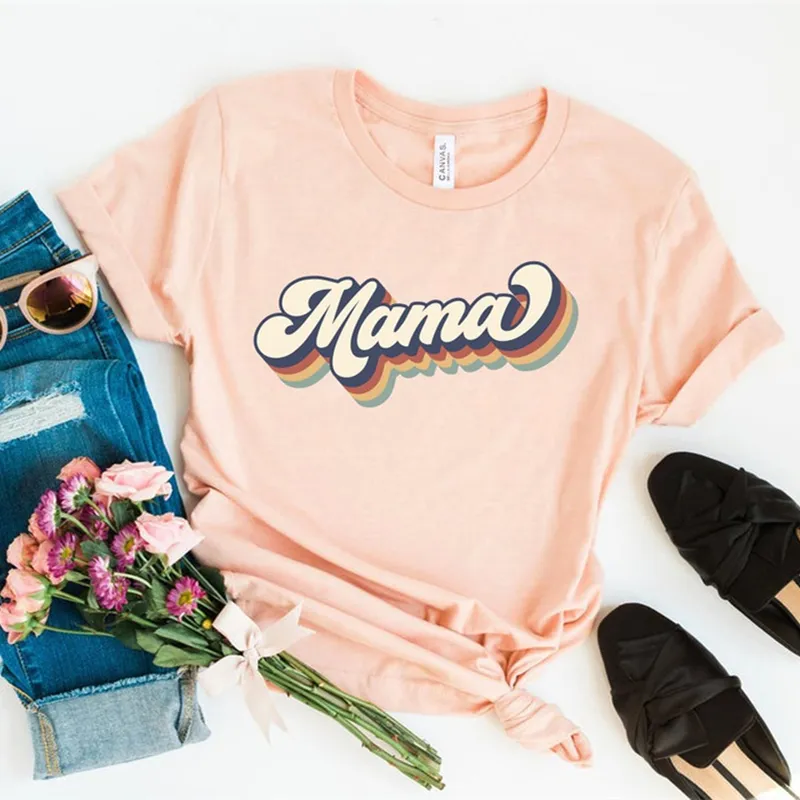 Retro Mama Shirt: Comfy Cotton Tee for Stylish Moms, Mom-to-Be, and ...
