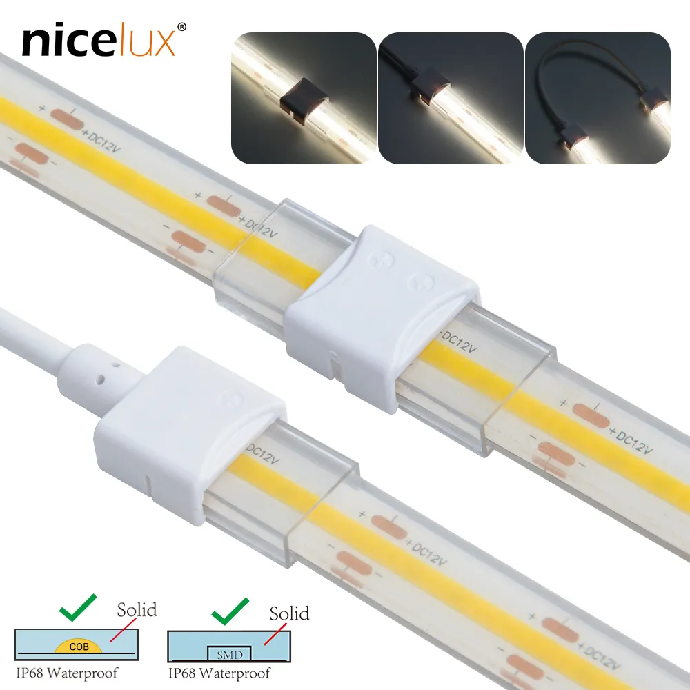 IP68 Waterproof 2-Pin Quick Connectors for 8mm/10mm Flexible SMD COB ...