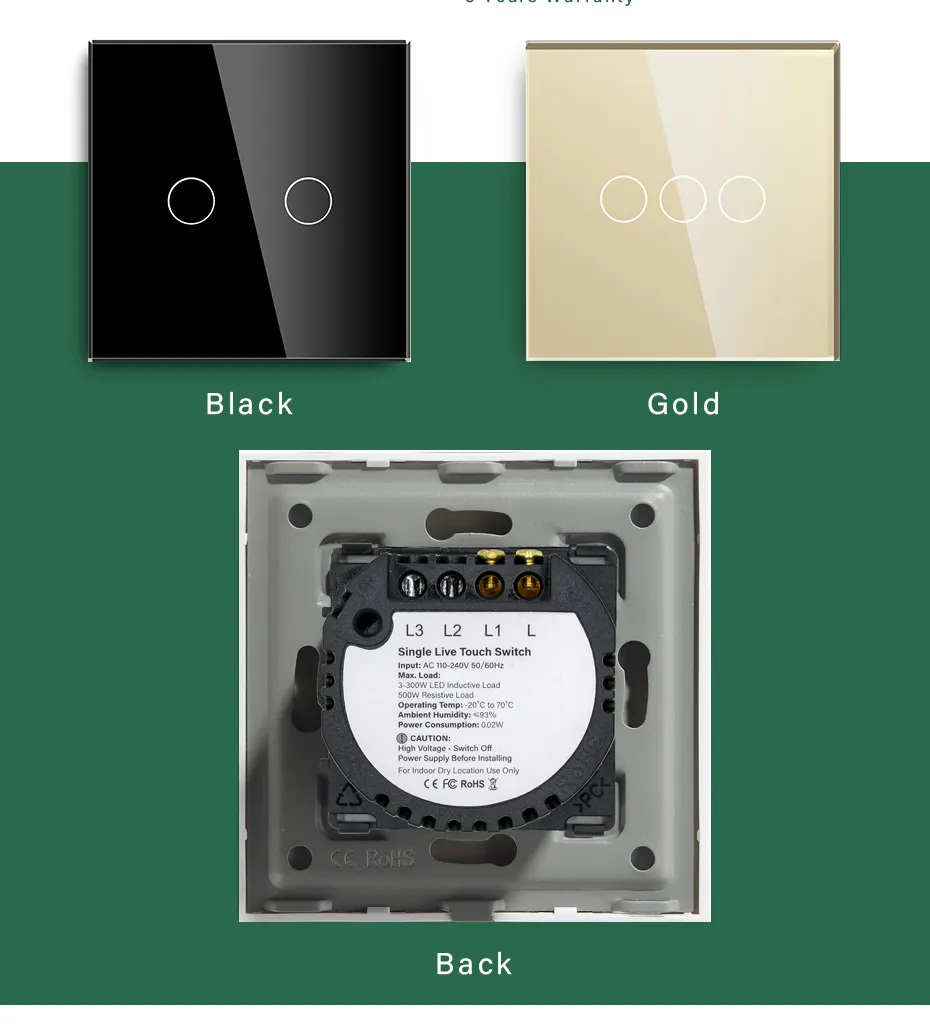 DHgate.com:BSEED 1-Gang Touch Screen Light Switch w/ LED Backlight ...