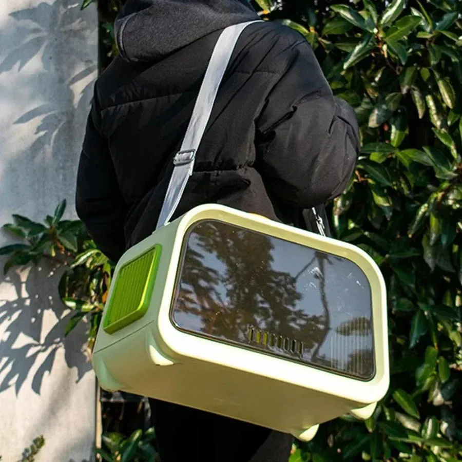 Portable Cat Carrier: Breathable Hard Shell Travel Bag for Small Pets ...