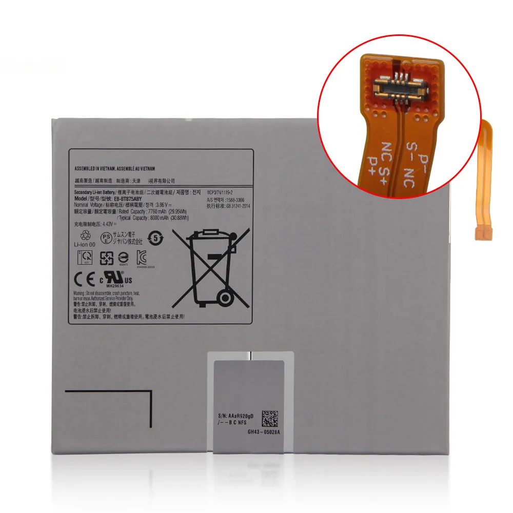 Replacement Battery EB-BT975ABY EB-BT875ABY for Samsung Galaxy Tab S7 ...