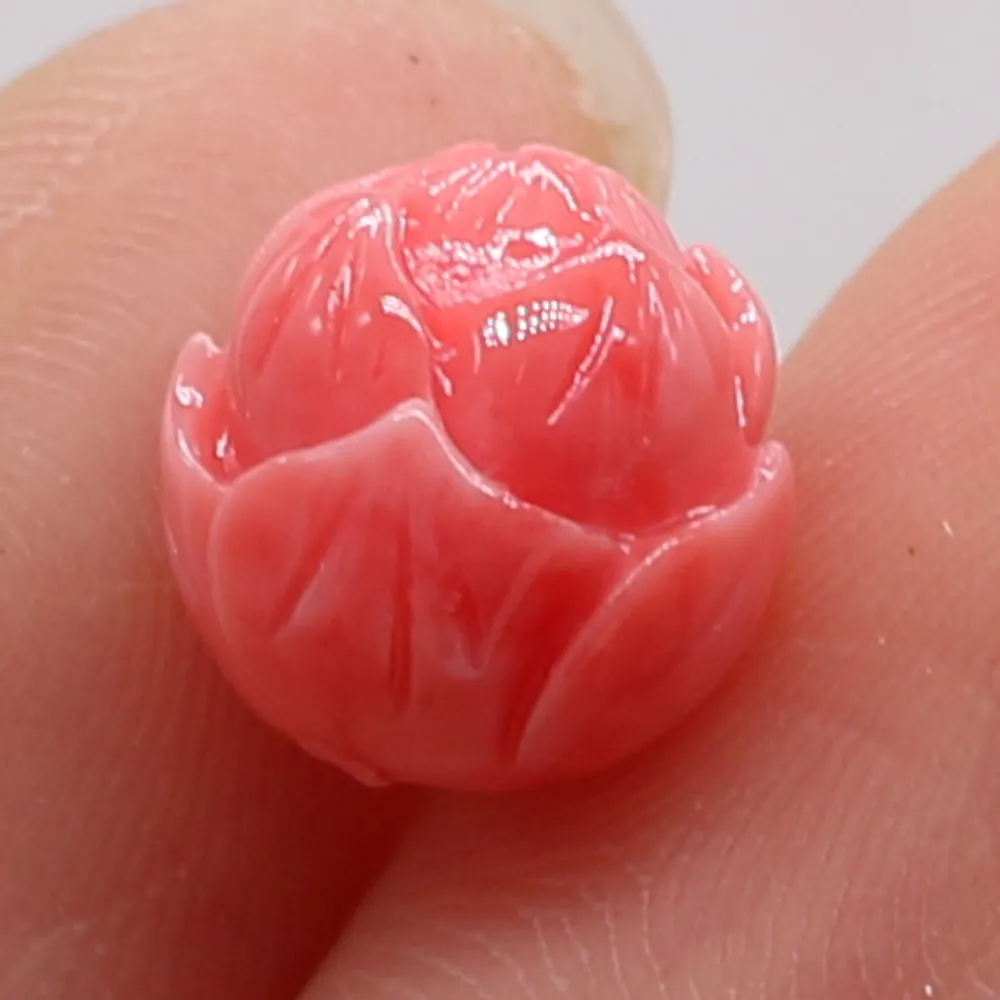 Natural Red Coral Beads: Round Flower Shape, DIY Jewelry Making, from ...
