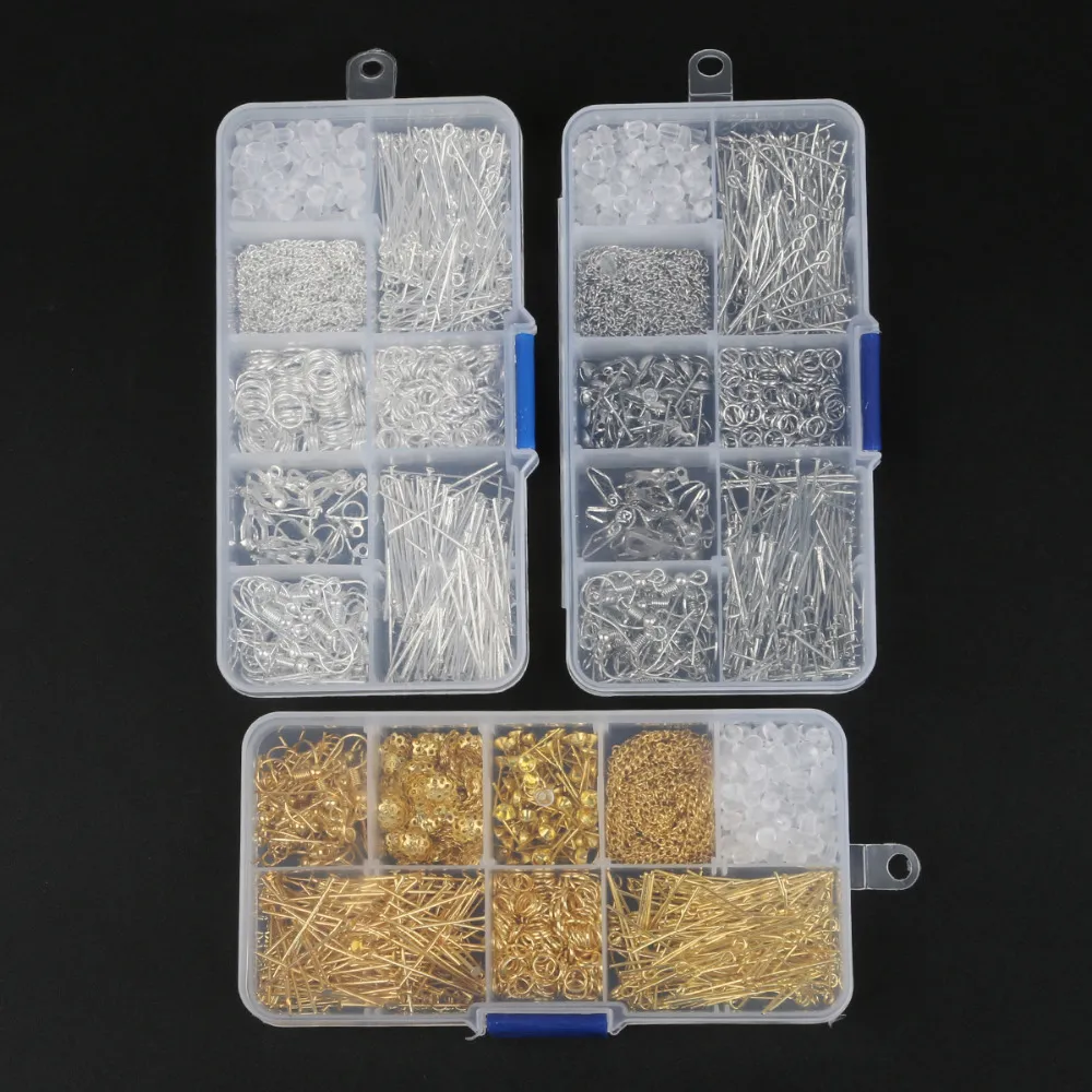 DIY Jewelry Making Kit with Gold, Silver, Bronze Beads, Crimp End ...