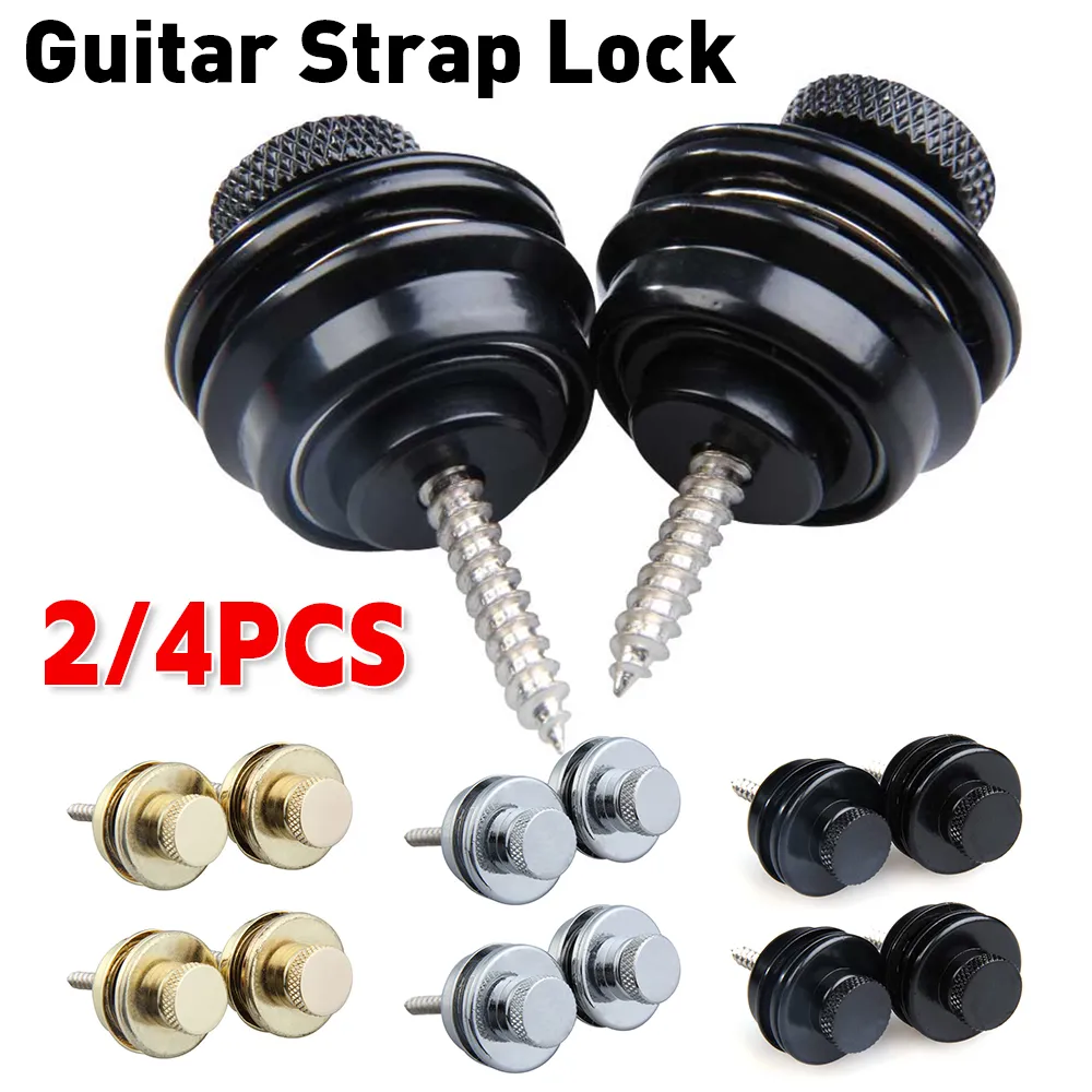 DHgate.com:2-6Pcs Enhanced Electric Guitar Strap Locks - Secure Flat ...