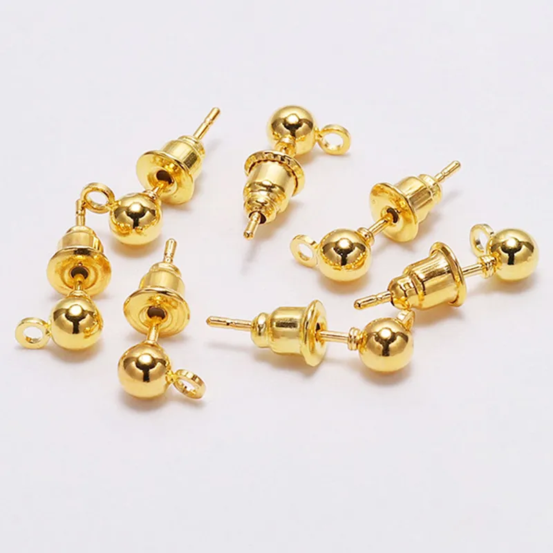 3/4/5mm Pin Findings Stud Earring Posts Stoppers Connector for DIY ...