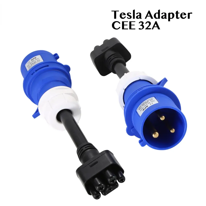 Tesla Model 3 EV Charger Adapter 32A Blue 3 Pin CEE Extension Cord ...