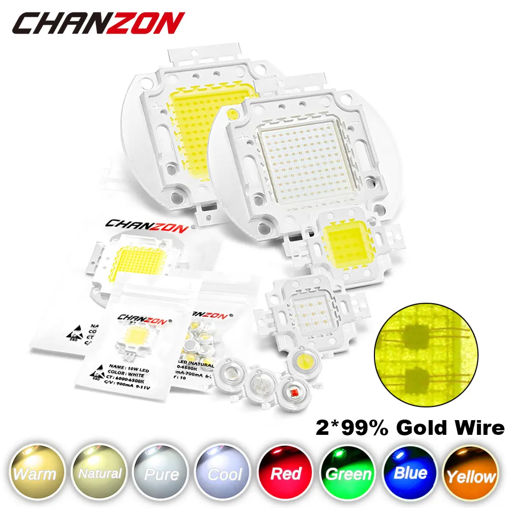 High Power LED Light Bulbs: 1W To 100W LED Chip In Warm, Cold White ...