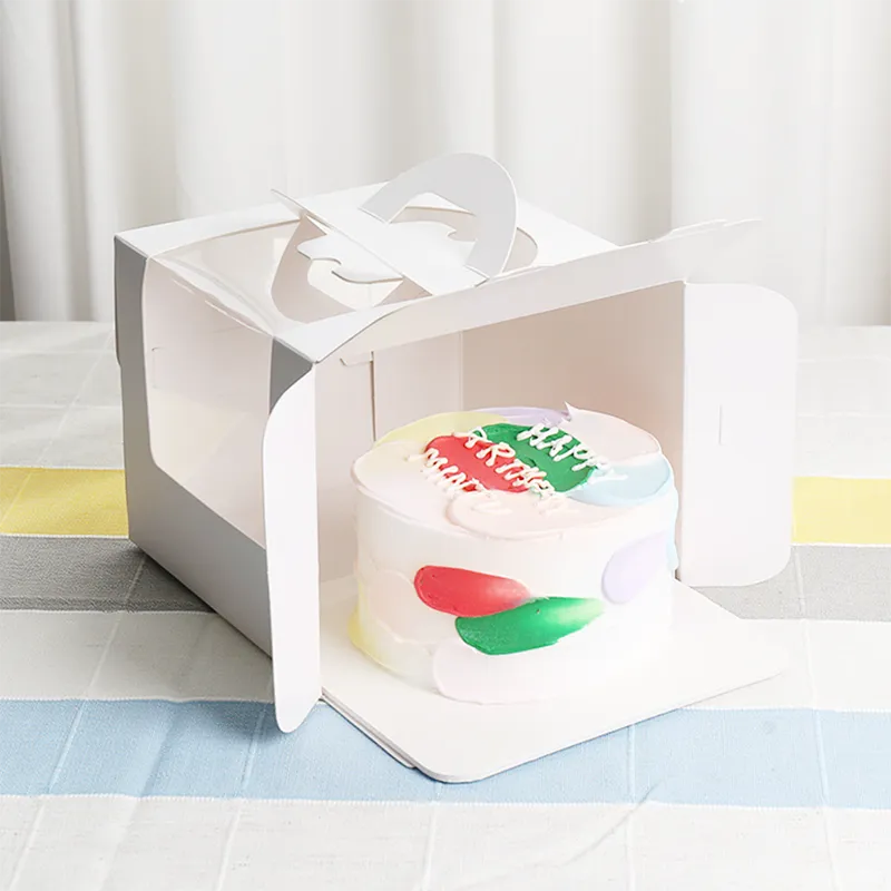 DHgate.com:Premium 10-pack White Cardboard Cake Boxes with Clear Window ...