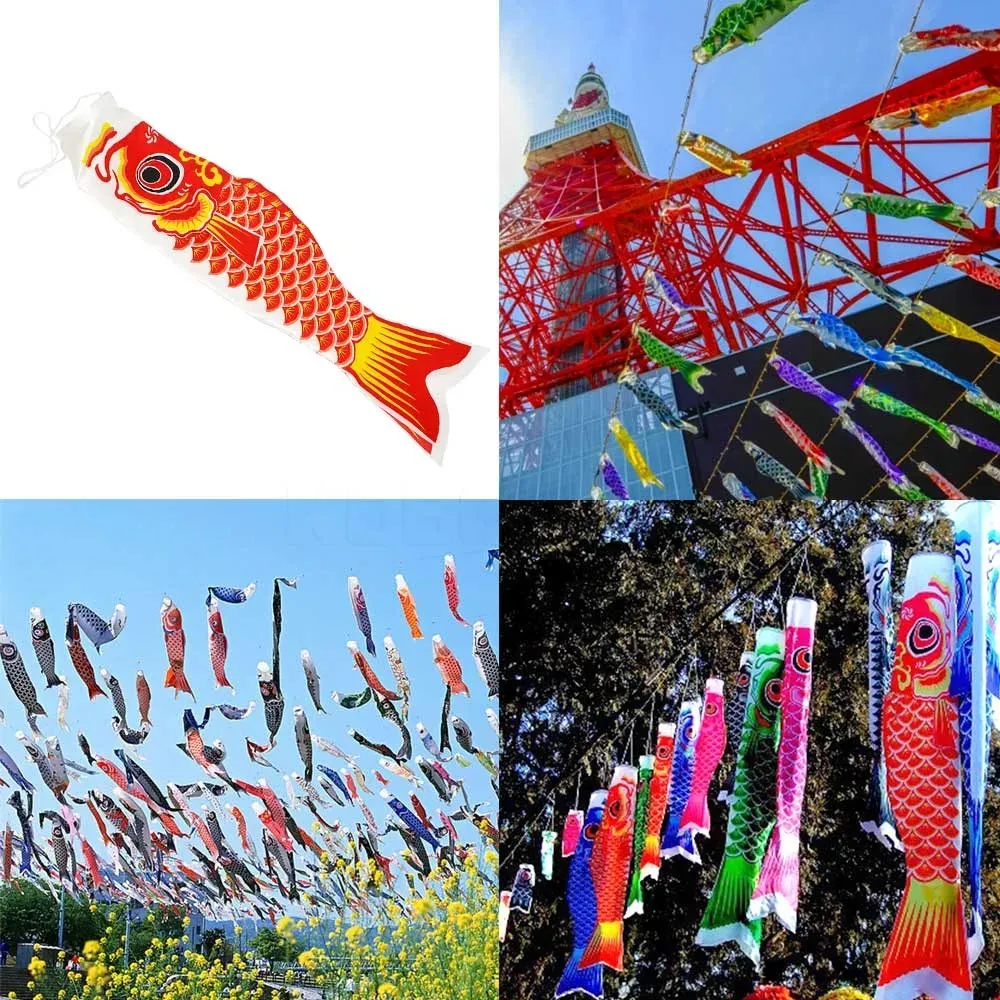 Colorful Japanese Carp Windsock Spinners Decorative Koinobori Wind ...